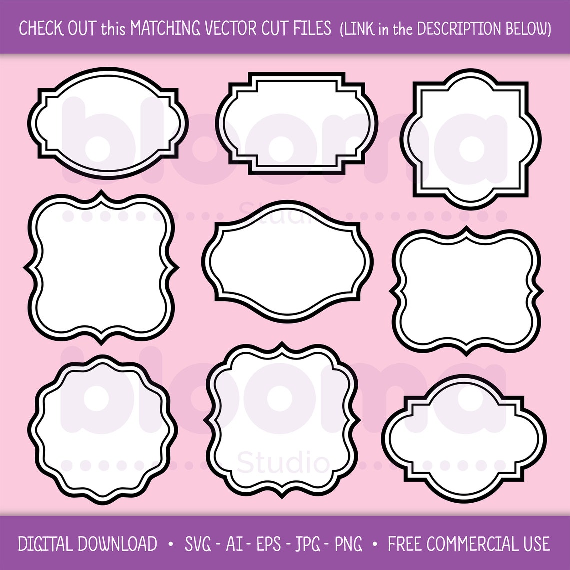 99 Frames Clipart Set Planner Frame PNG & JPG Files School - Etsy