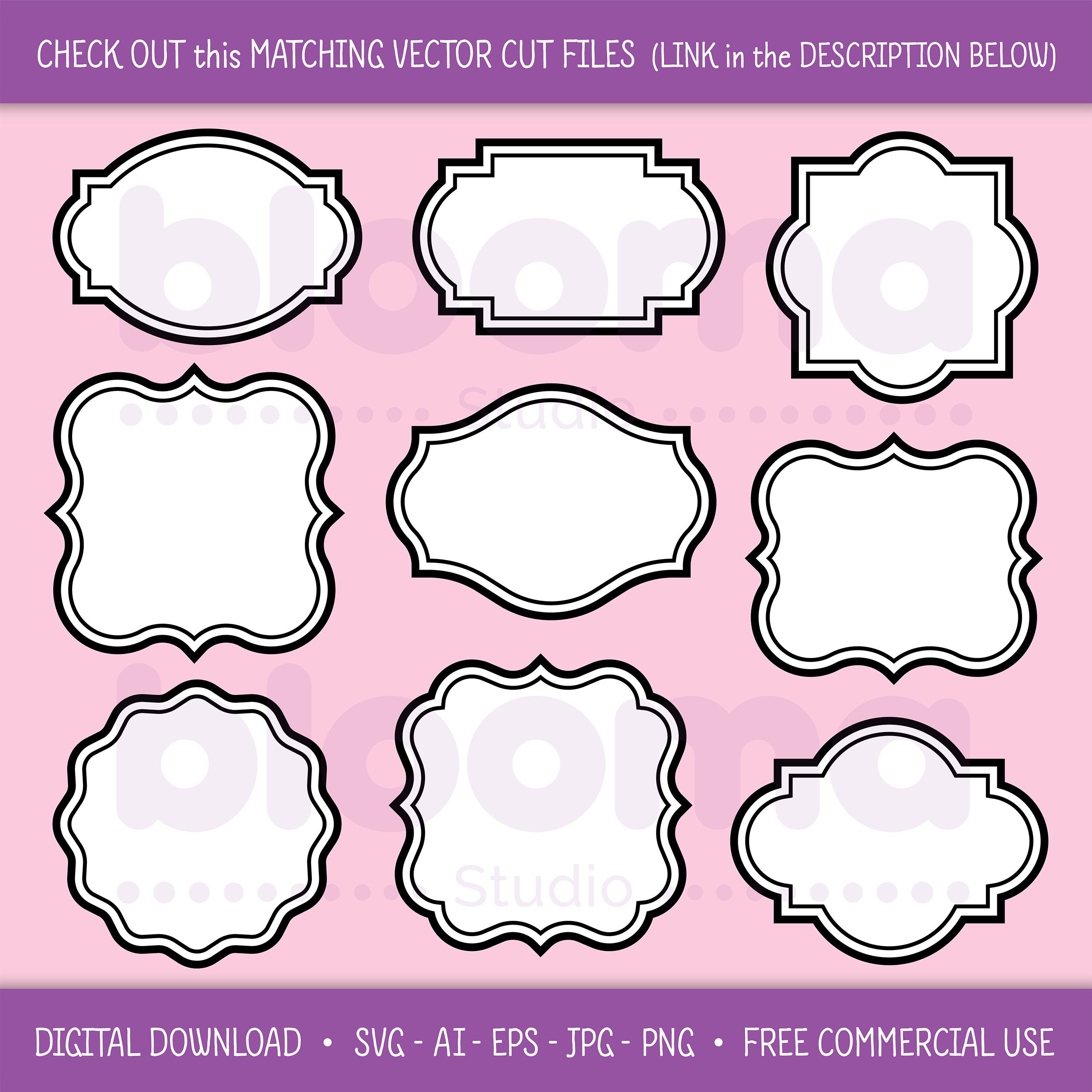 99 Frames Clipart Set Planner Frame PNG & JPG Files School - Etsy