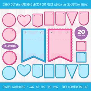 Scallop Banner SVG, 2 Layers, Bunting Banner Svg, Bunting Flag Clipart ...