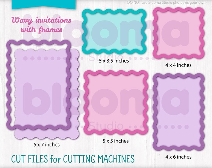 Wave Frame Shape | Wave Frame SVG | Wave Wedding Invite | Scallop ...