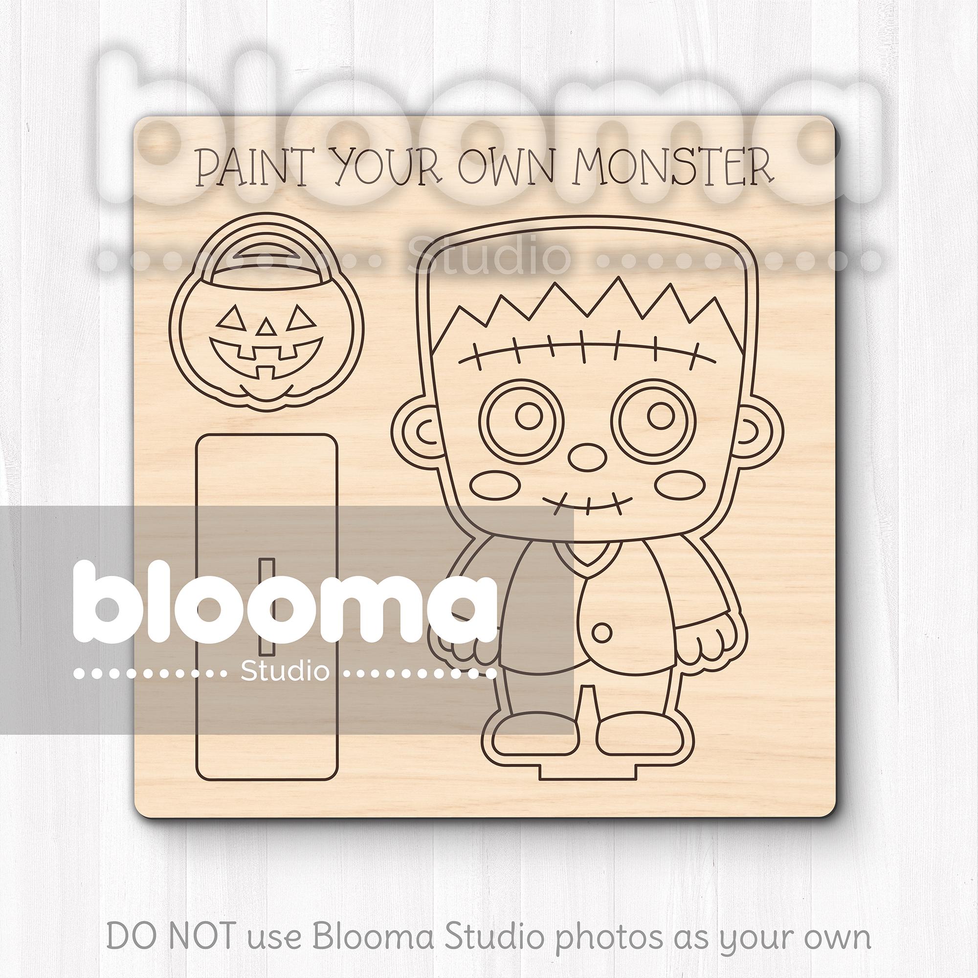 Halloween Pop Out Svg, Kids Paint Kit Laser File, Monster Figure ...