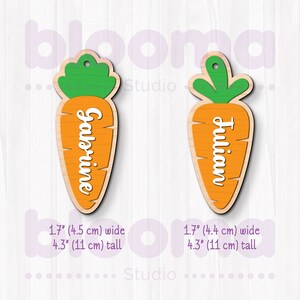Carrot Tag Svg, Carrot Basket Tag Svg, Easter Name Tags Laser File ...