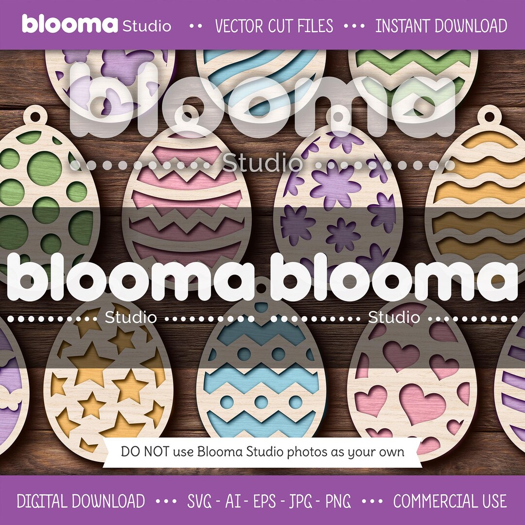 Easter Ornament Svg, Easter Hanging Eggs Laser Files, Easter Egg Cut ...