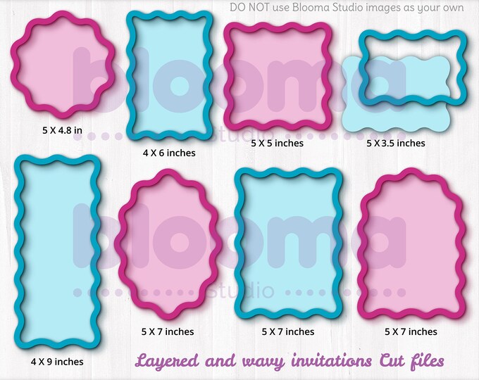 Wavy Invitation Svg, Wavy Shape Svg, Wavy Frame Svg, Wave Svg, Wavy ...