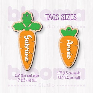 Carrot Tag Svg, Carrot Basket Tag Svg, Easter Name Tags Laser File ...