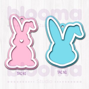 Bunny Name Tags Svg, Easter Basket Tags Svg, Easter Tag Laser File ...