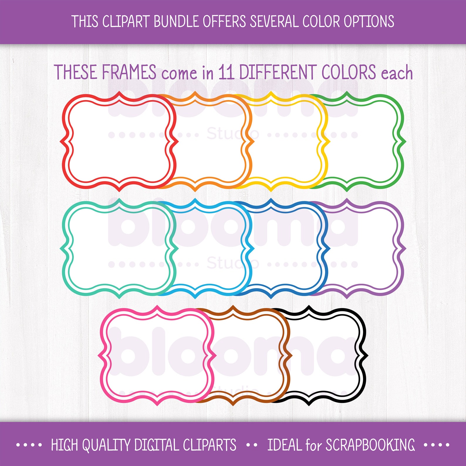 99 Frames Clipart Set Planner Frame PNG & JPG Files School - Etsy