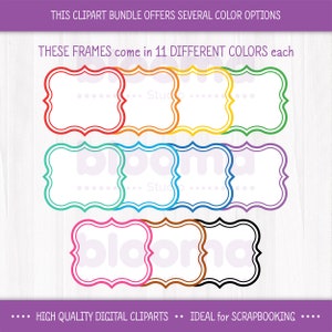 99 Frames Clipart Set, Planner Frame PNG & JPG Files, School Frame ...