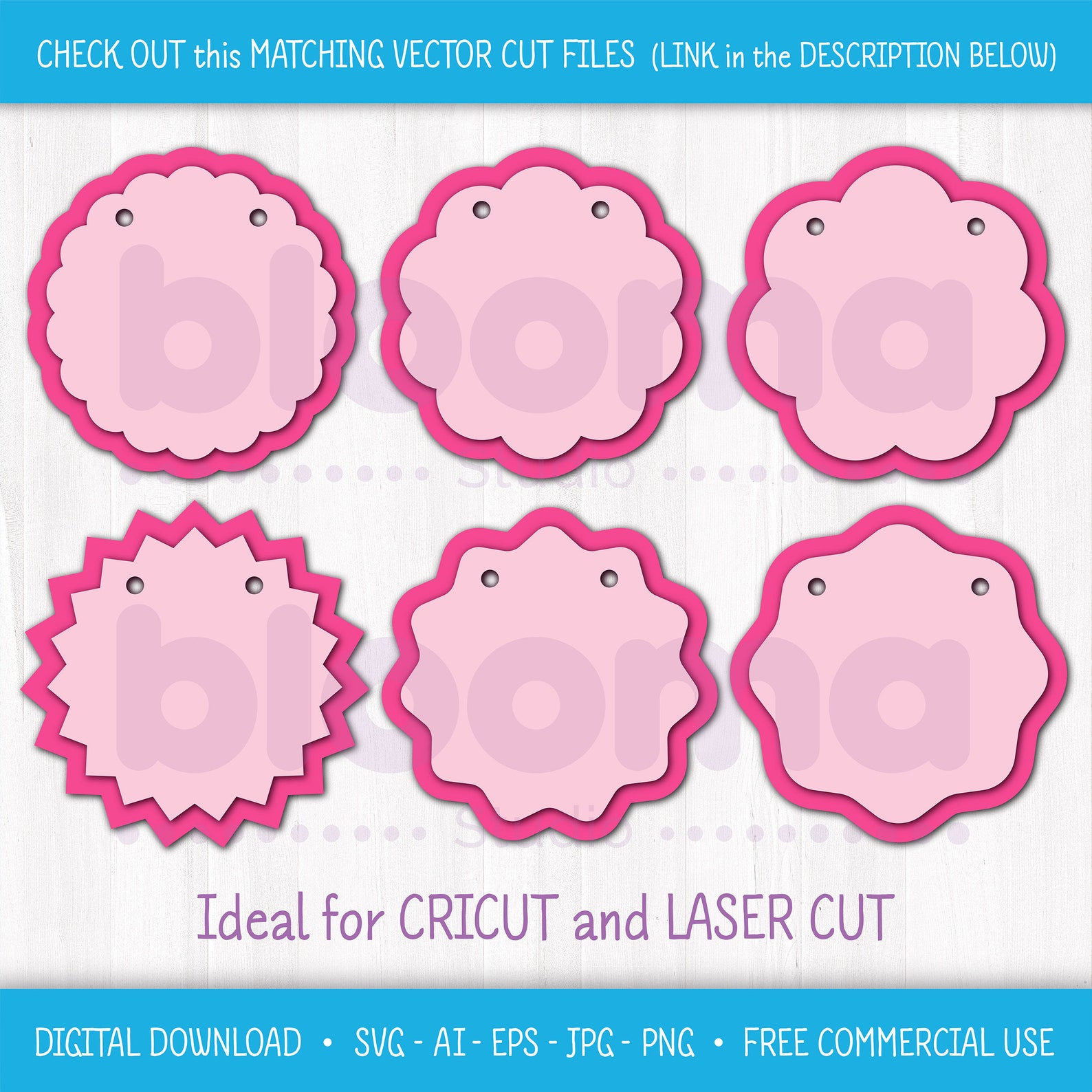 Bunting Banner Svg Bundle 2 Layers Scallop Banner Svg Etsy Australia