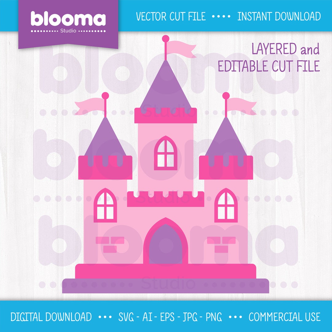 Princess Castle SVG Layered Laser Cut File Cute Cake Topper - Etsy UK
