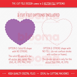 Scalloped Heart SVG, Heart Frame Svg, Valentines Day Svg, Heart Shape ...