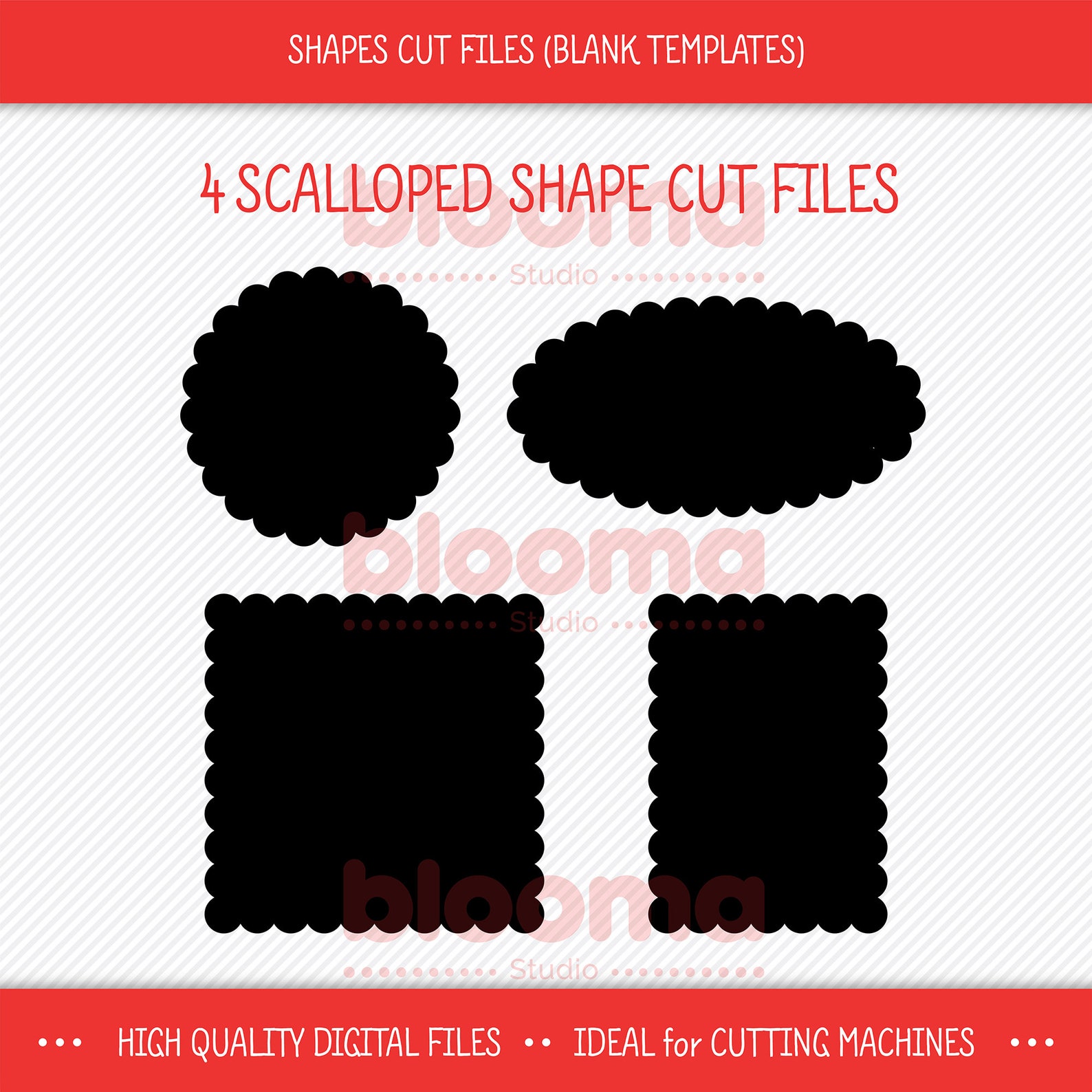 Scalloped Shape SVG, Scalloped Tag Svg, Circle Square Oval Rectangle ...