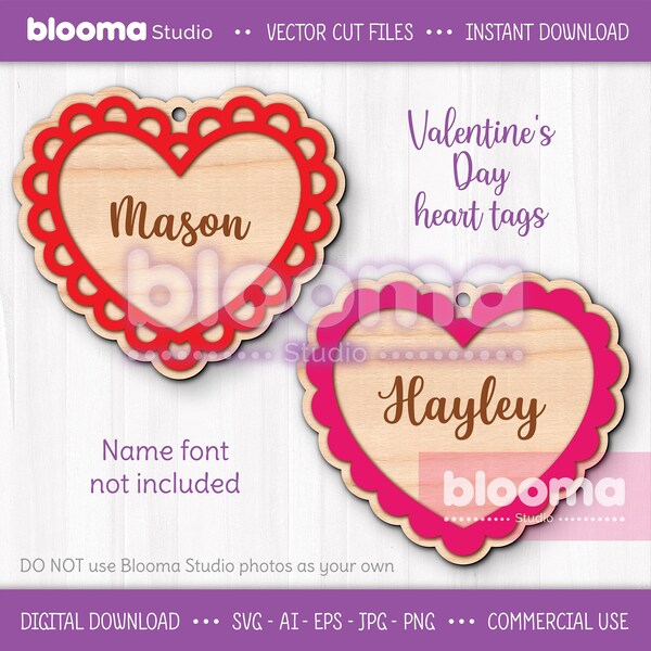 Heart Name Tag - Etsy