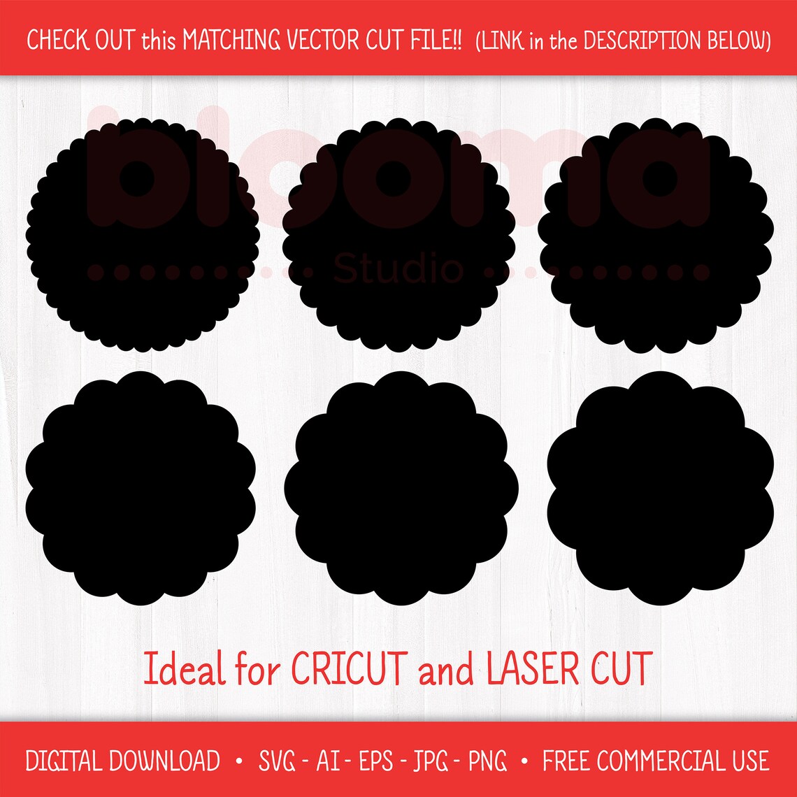 Scallop Frame SVG Scalloped Frame Clipart Photo Frame Svg - Etsy