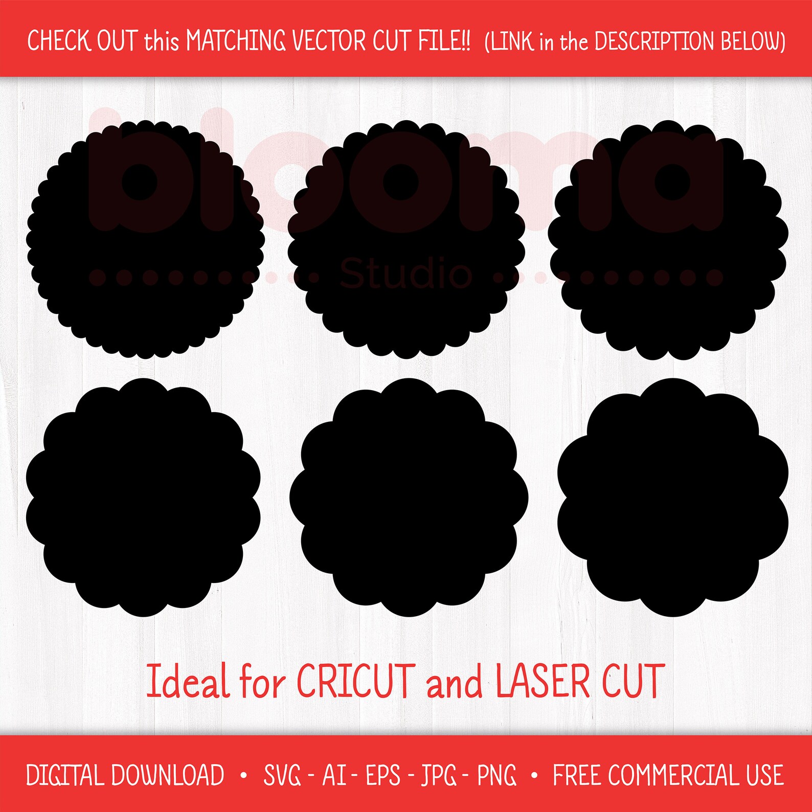 Scallop Frame SVG Scalloped Frame Clipart Photo Frame Svg - Etsy