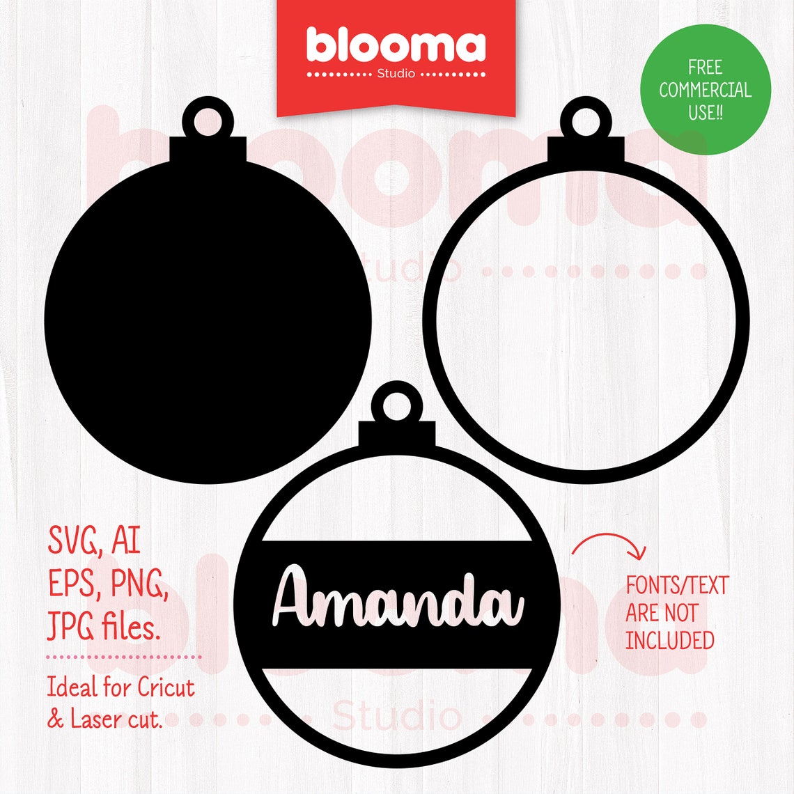 Round Ornament SVG Christmas Ornament SVG Tree Ornament Svg | Etsy