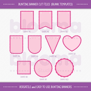 Scallop Banner SVG, 2 Layers, Bunting Svg, Bunting Flag Clipart ...