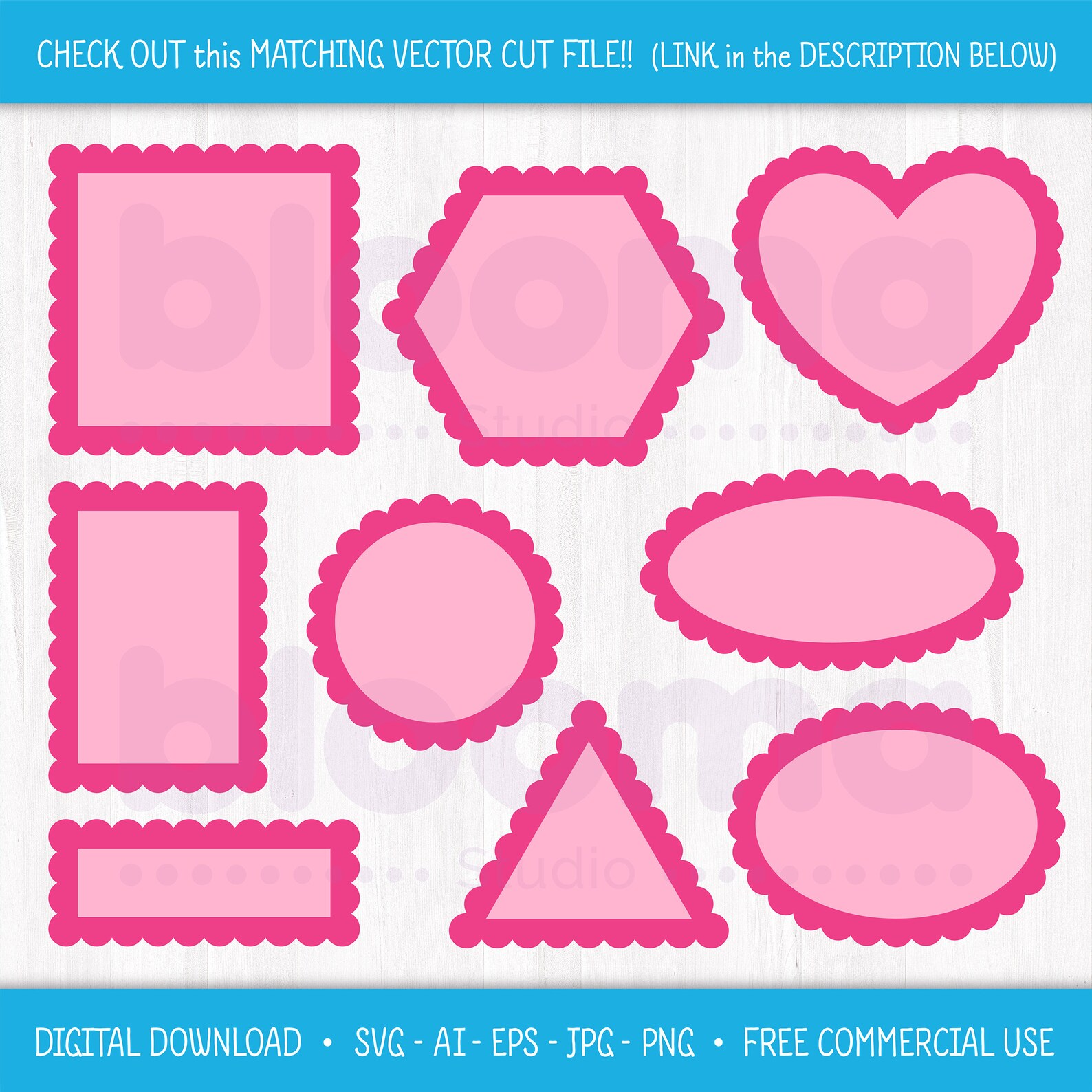 Scallop Banner SVG 2 Layers Bunting Svg Bunting Flag | Etsy UK