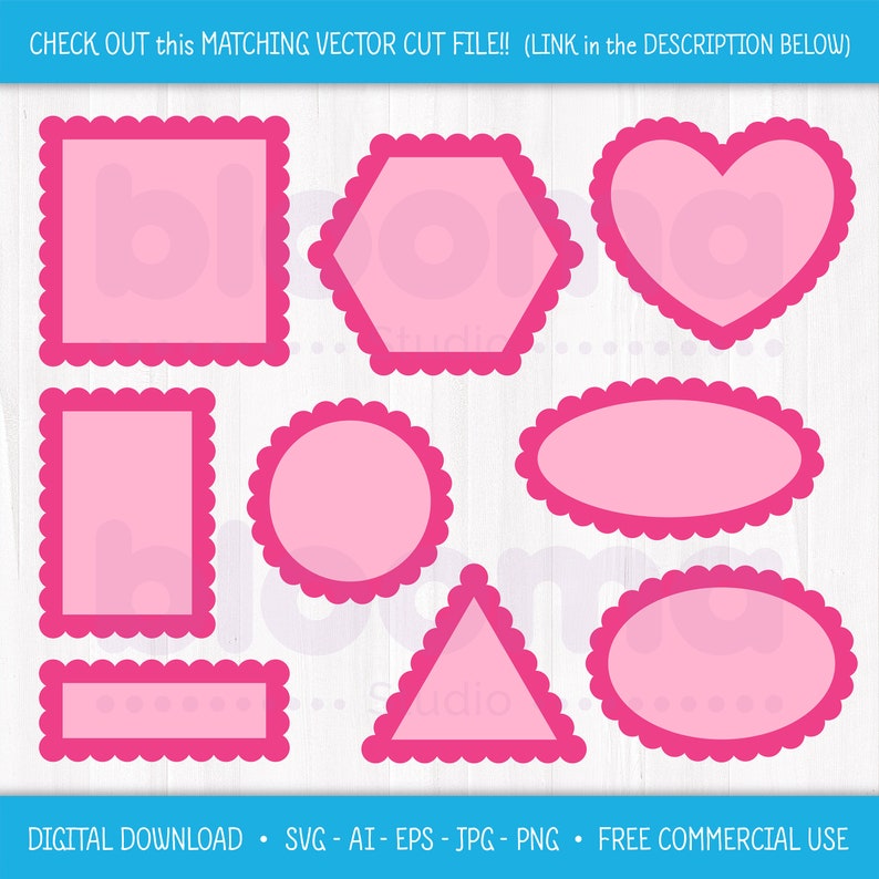 Scallop Banner SVG 2 Layers Bunting Svg Bunting Flag | Etsy UK