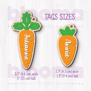 Carrot Basket Tag Svg, Carrot Tag Svg, Easter Name Tags Laser File ...