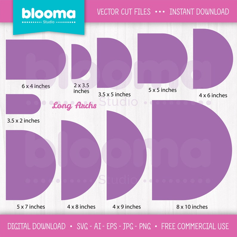 Long Arch SVG Arch Wedding Invite Arch Template Half - Etsy