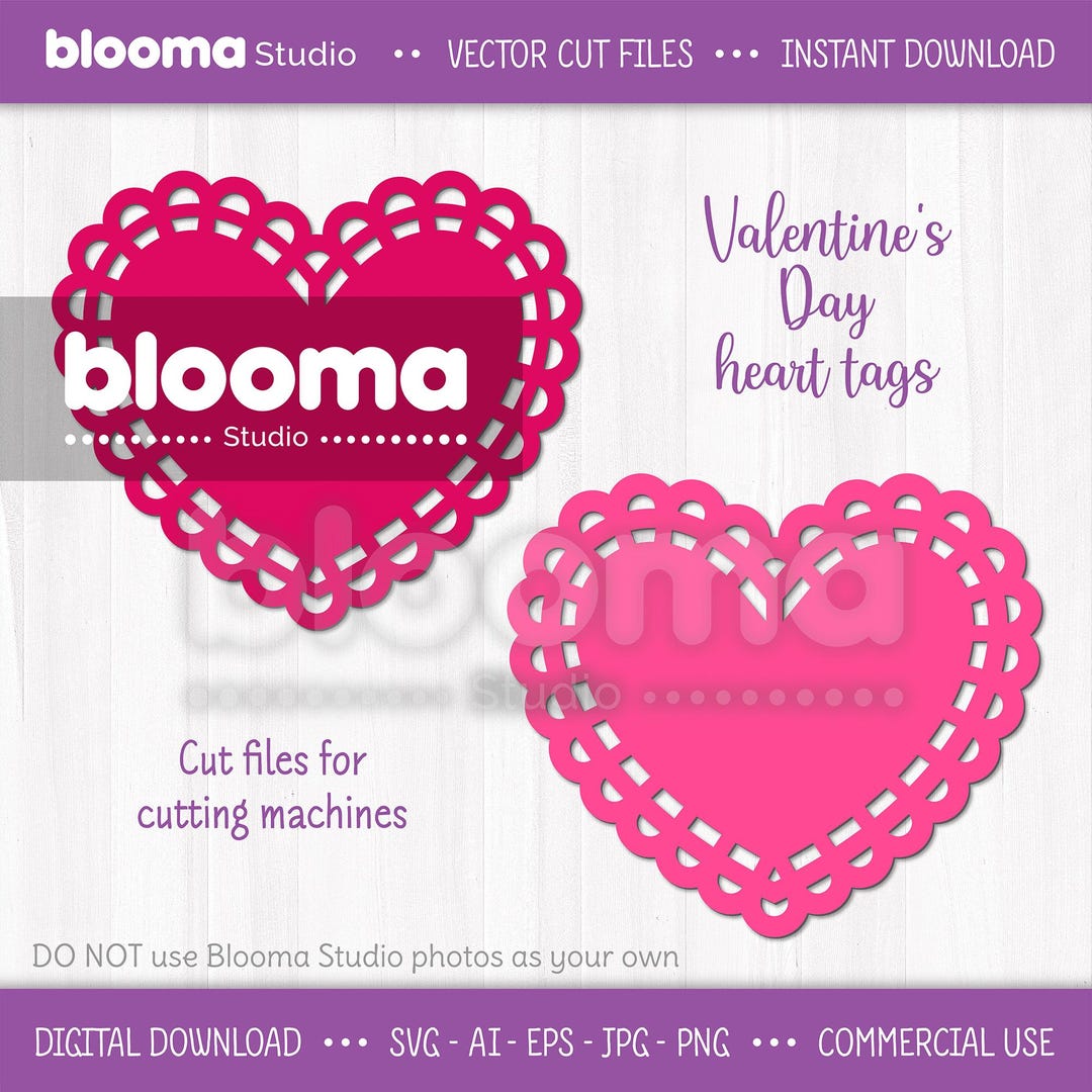 Doily Heart Svg, Valentine's Day Gift Tag Svg, Heart Name Tag Svg ...