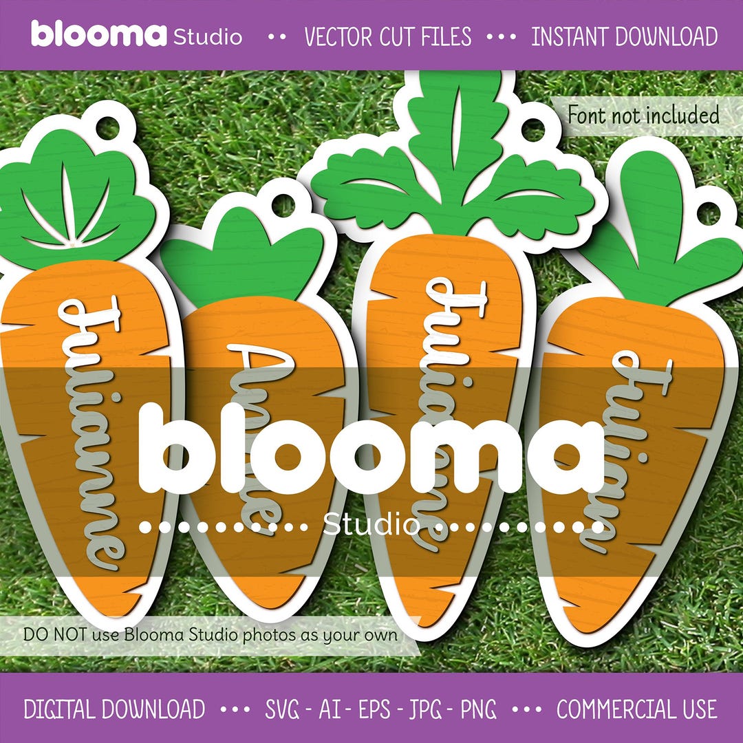 Carrot Basket Tag Svg, Carrot Tag Svg, Easter Name Tags Laser File ...