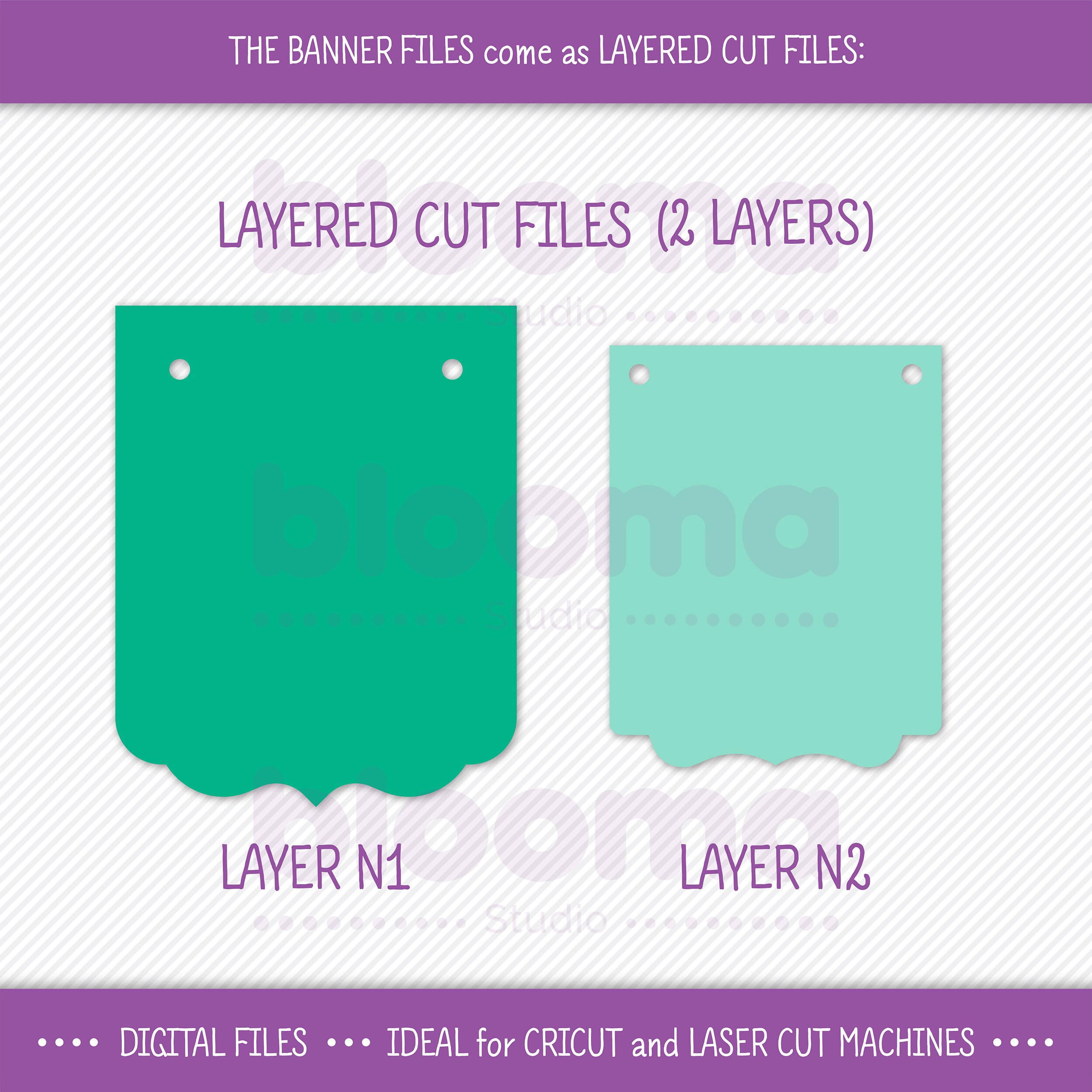 Bunting Banners SVG Layered Banner Svg Cut Files for Cricut - Etsy UK