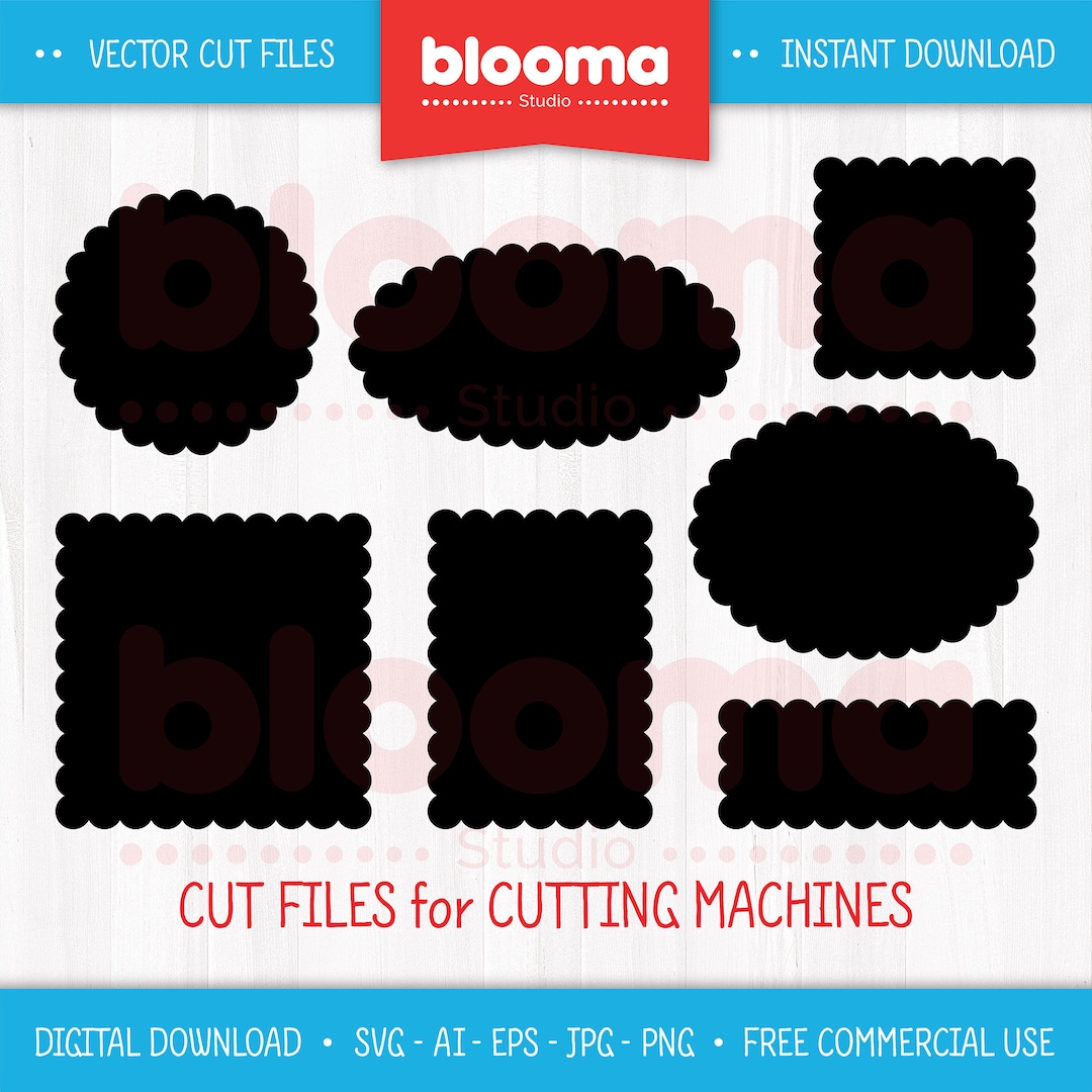 Scalloped Shape SVG Bundle: Frames, Tags, Labels (digital Download) - Etsy