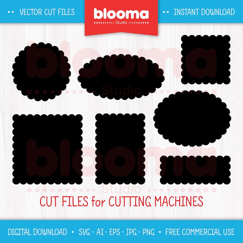 Scallop Frame Svg Files - Etsy