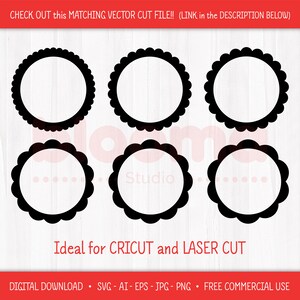 Scallop Circle SVG Scallop Shape Digital Scalloped Circle - Etsy