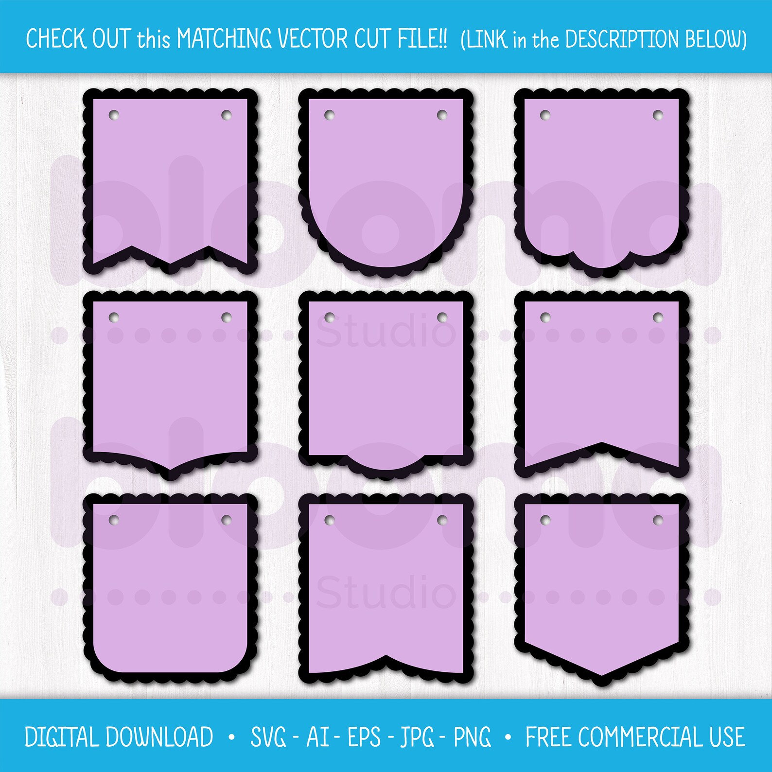 Bunting SVG, Bunting Banner Svg, Scallop Banner Svg, Bunting Flag ...