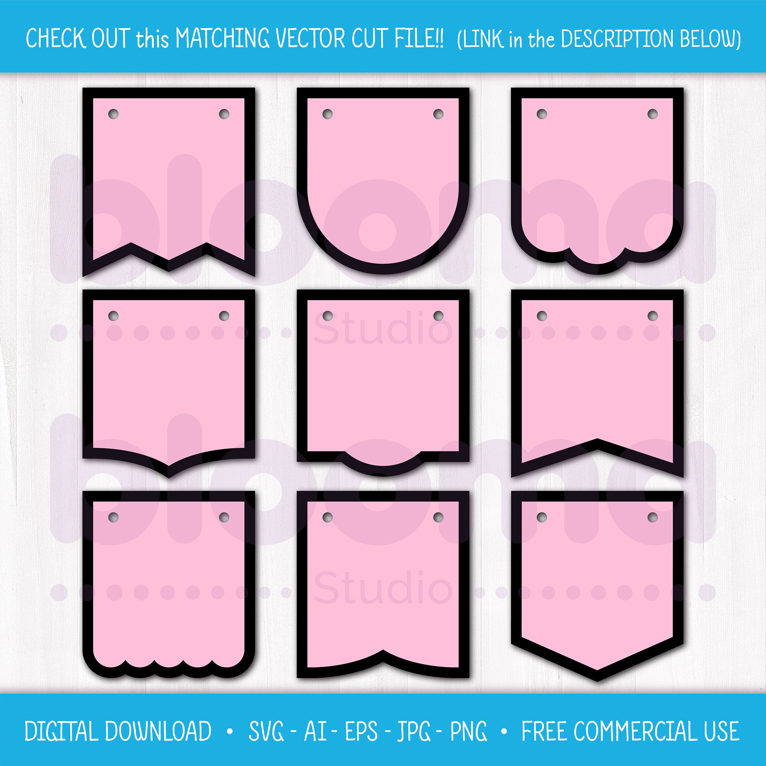 Bunting Banner Svg Bundle 2 Layers Scallop Banner Svg Etsy Australia