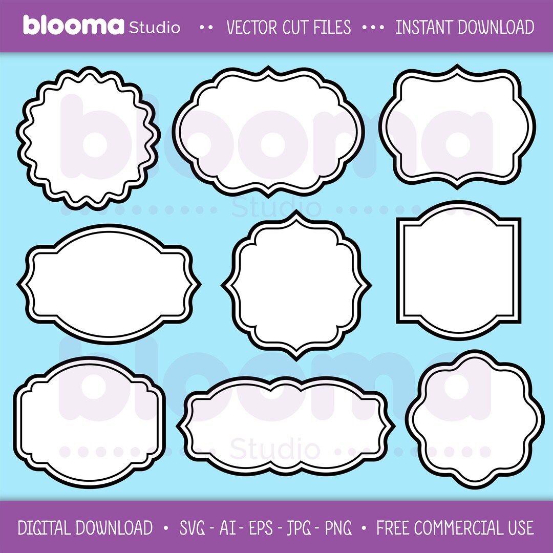Classic Frames SVG, Layered Frame Svg, Sign Svg, Labels Svg, Laser Cut ...