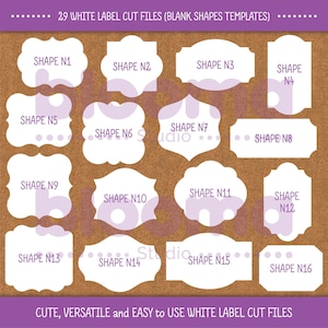 White Labels Svg, White Label Png Bundle, Frames Svg, Tags Svg, Label ...
