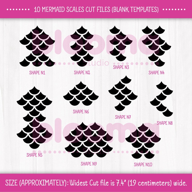 Mermaid Scales SVG Bundle, Mermaid Scales Pattern, Scales Template ...