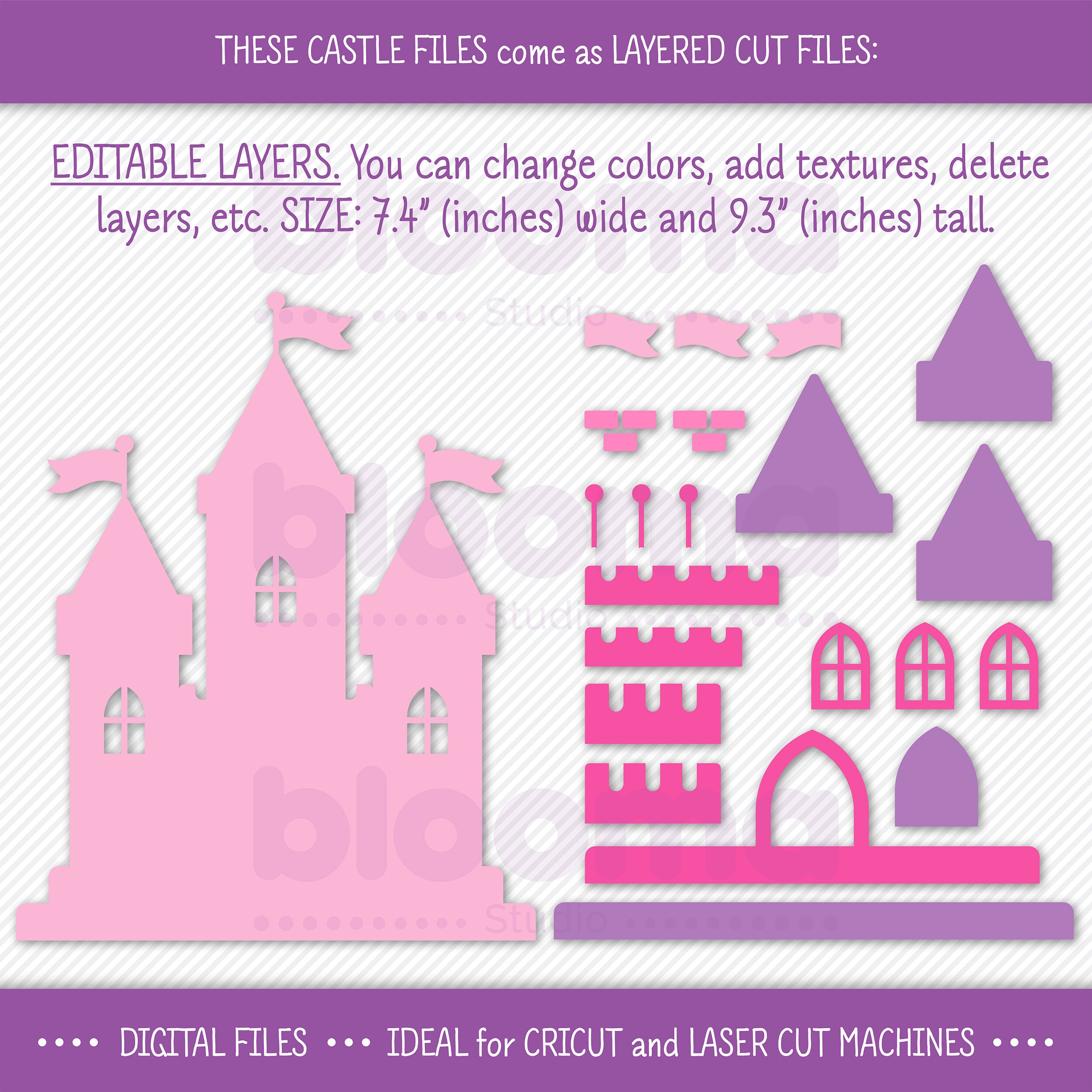 Princess Castle SVG Layered Laser Cut File Cute Cake Topper - Etsy UK
