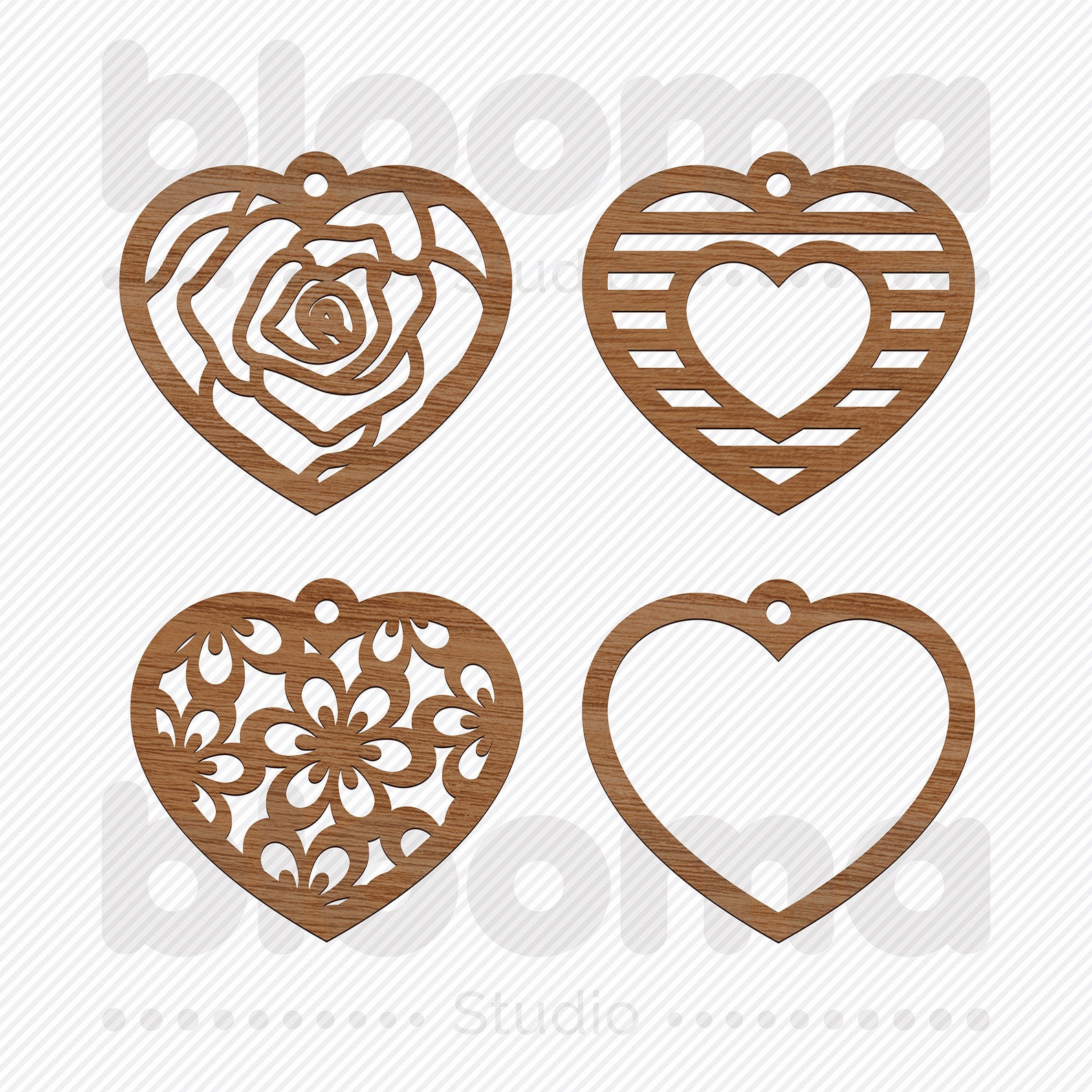 Heart Earrings Svg Bundle, Heart Earring Laser Cut Files, Earring ...