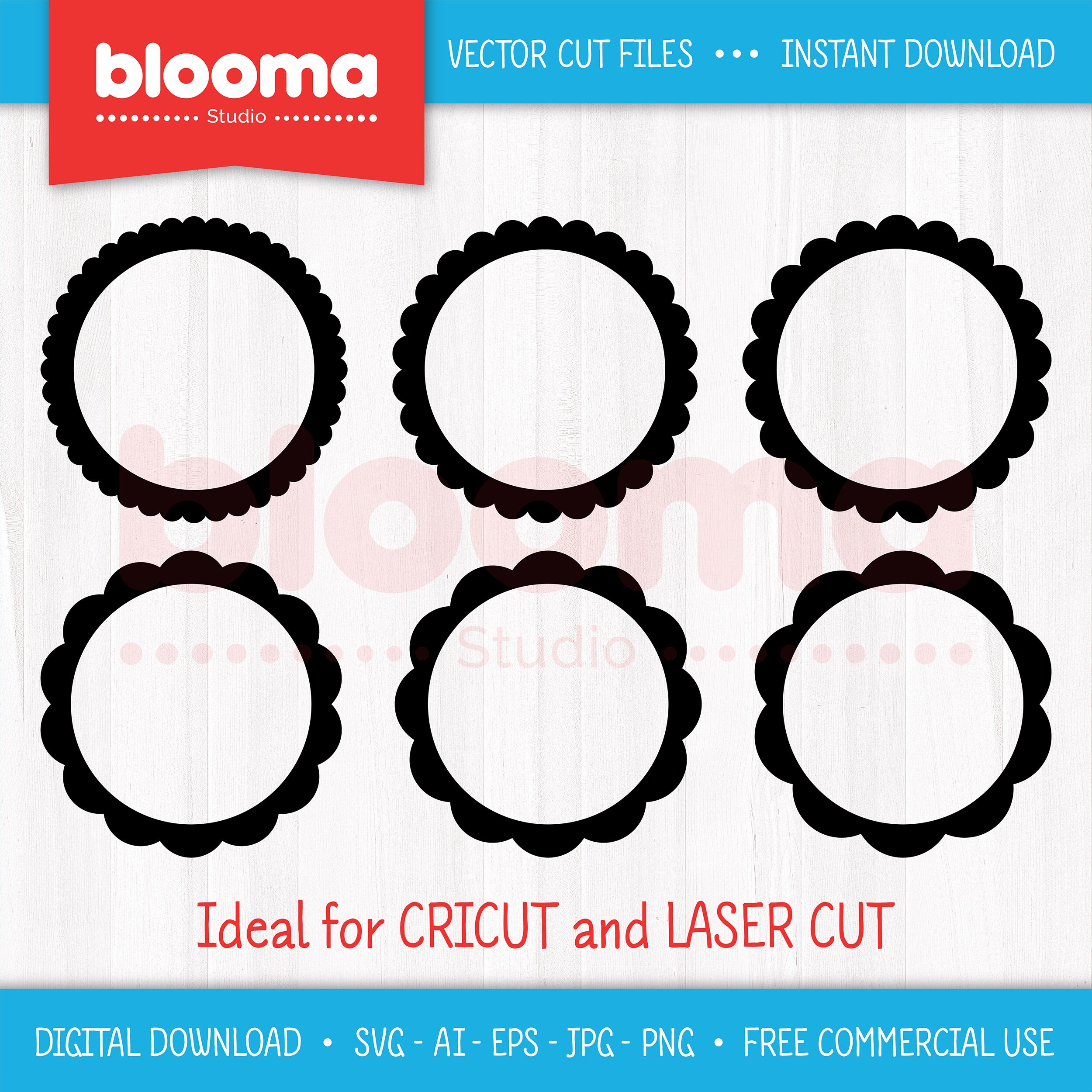 Scallop Frame SVG Scalloped Frame Clipart Photo Frame Svg - Etsy