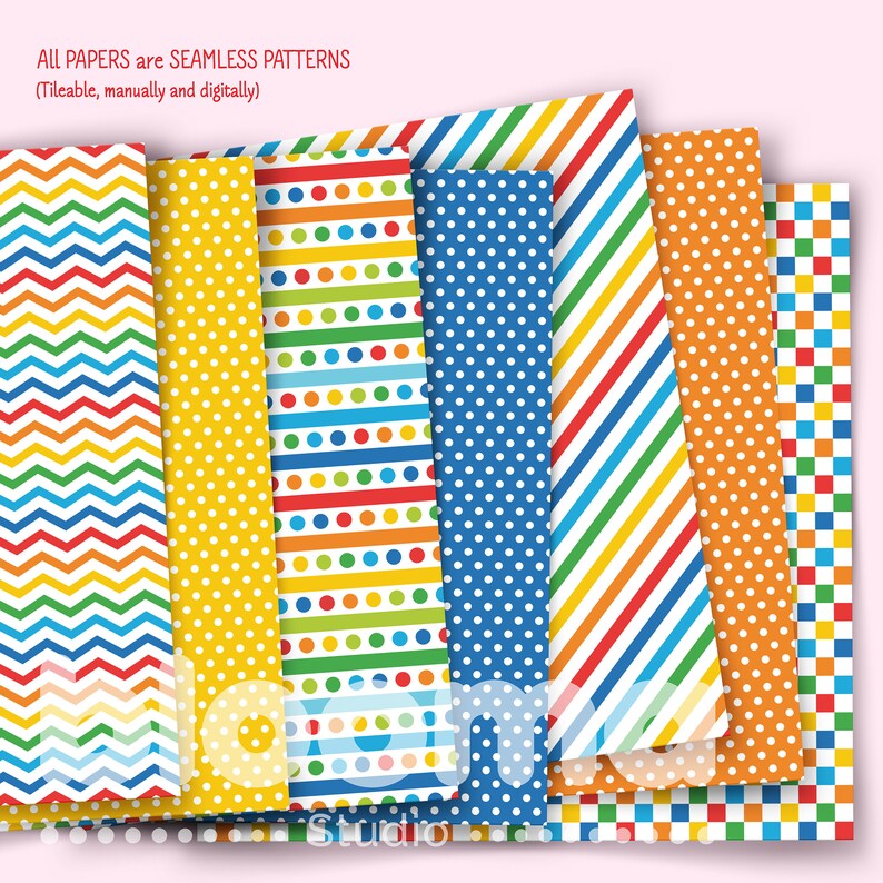 Primary Colors Digital Paper Pack Primary Colors Birthday - Etsy