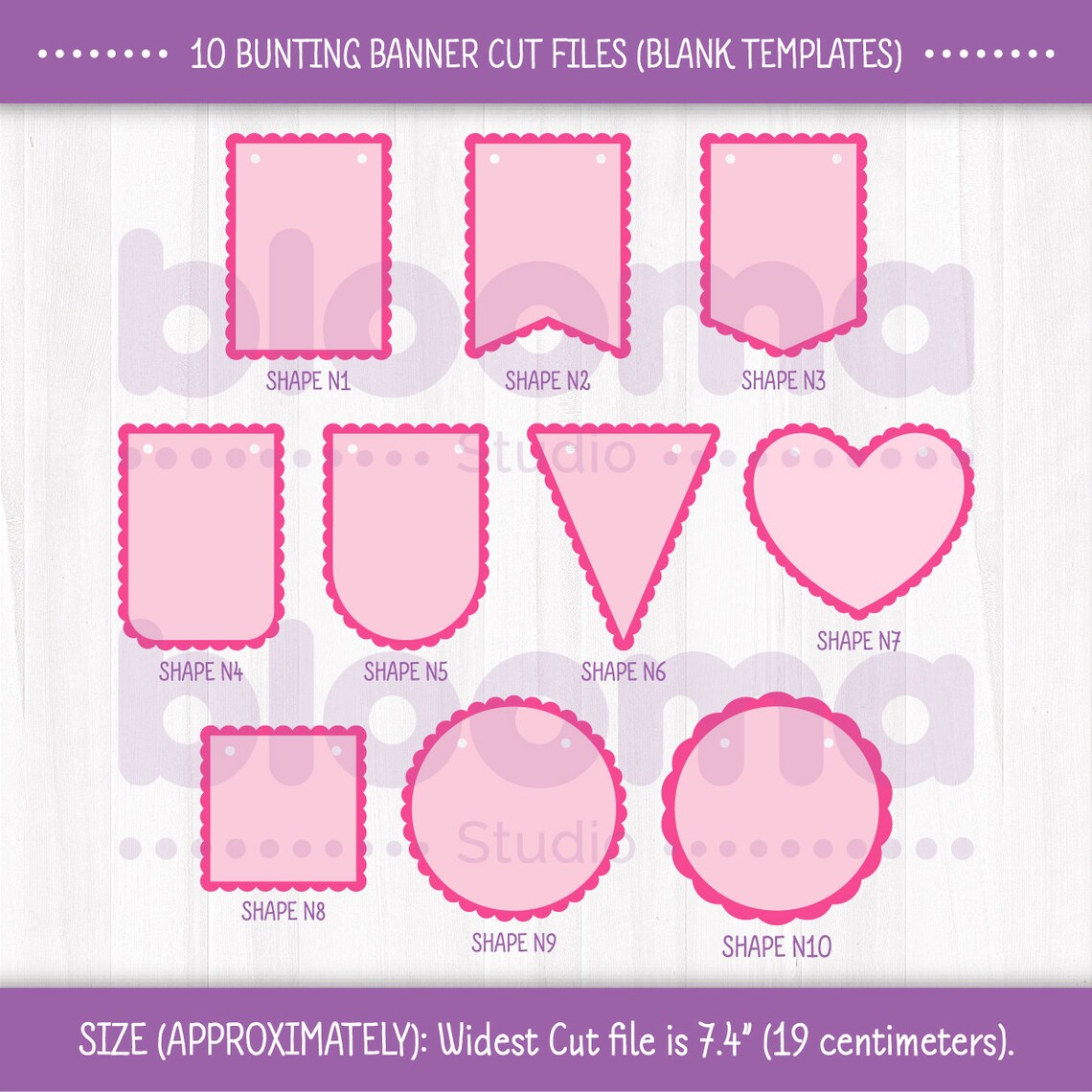 Scallop Banner SVG 2 Layers Bunting Svg Bunting Flag - Etsy