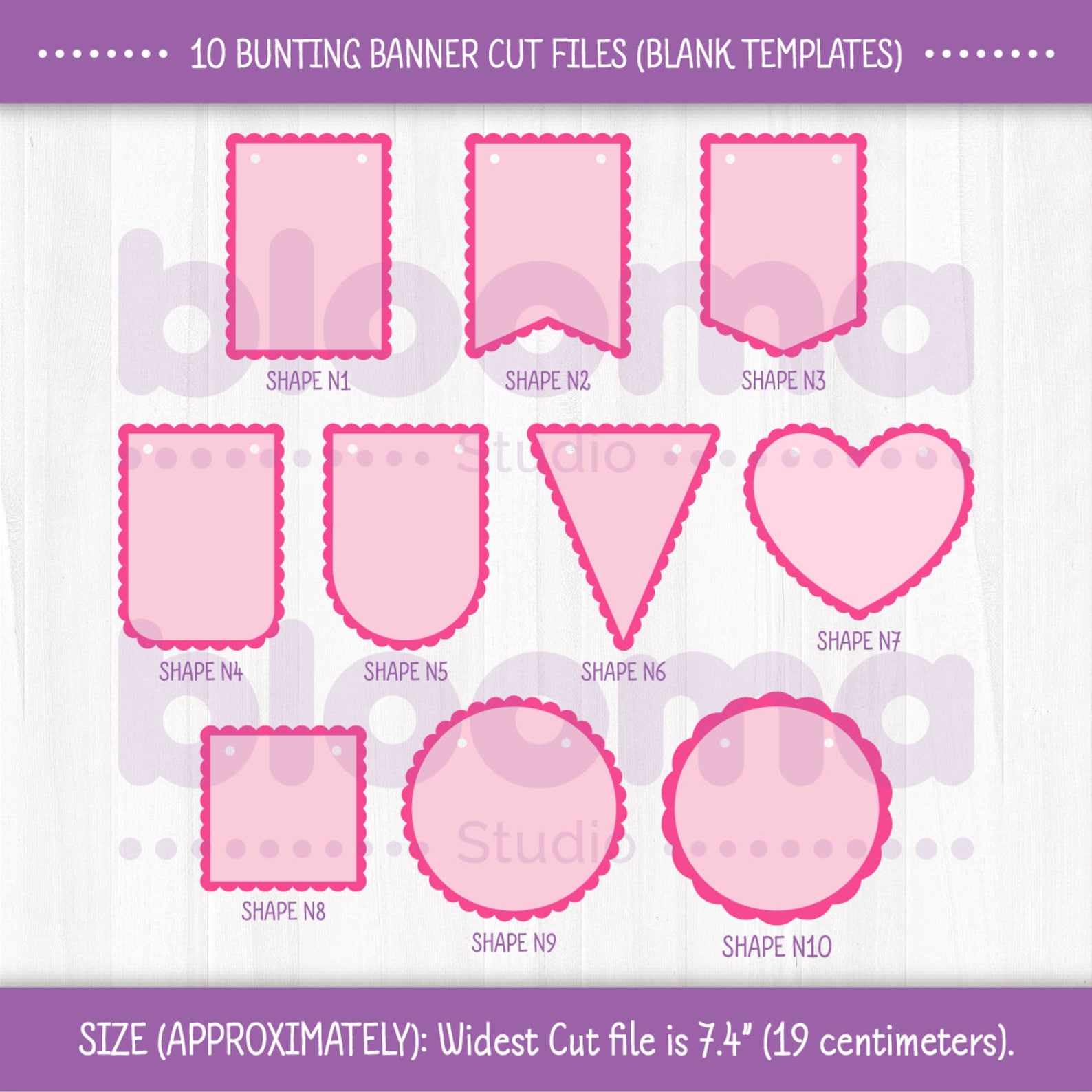 Scallop banner SVG 2 Layers Bunting svg Bunting flag - Etsy México