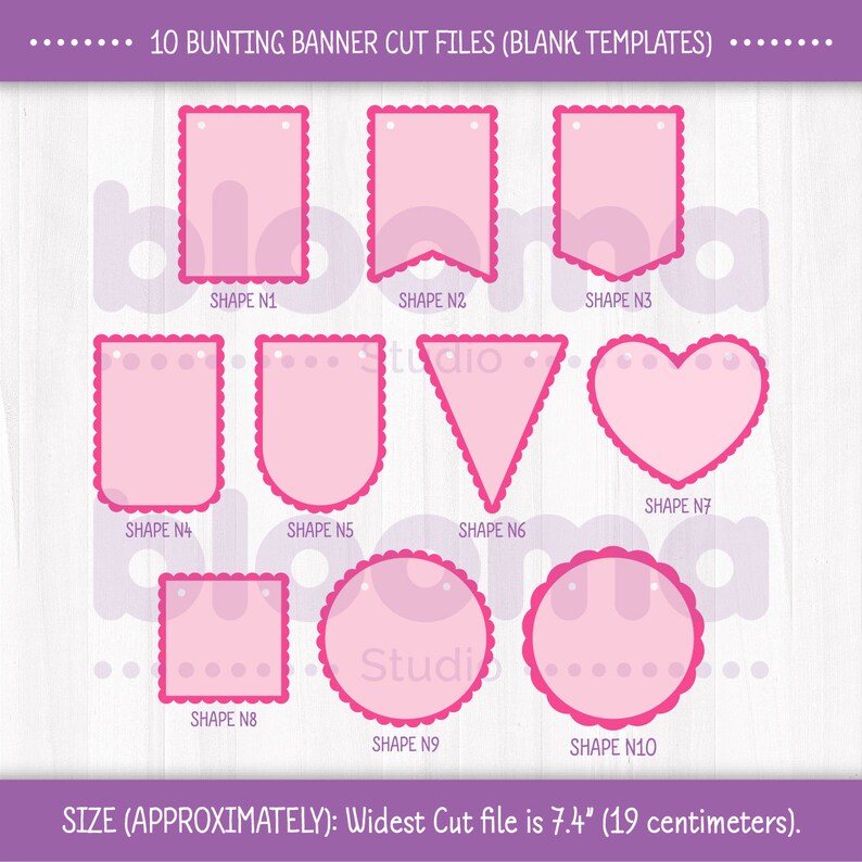 Scallop Banner Svg 2 Layers Bunting Svg Bunting Flag Etsy