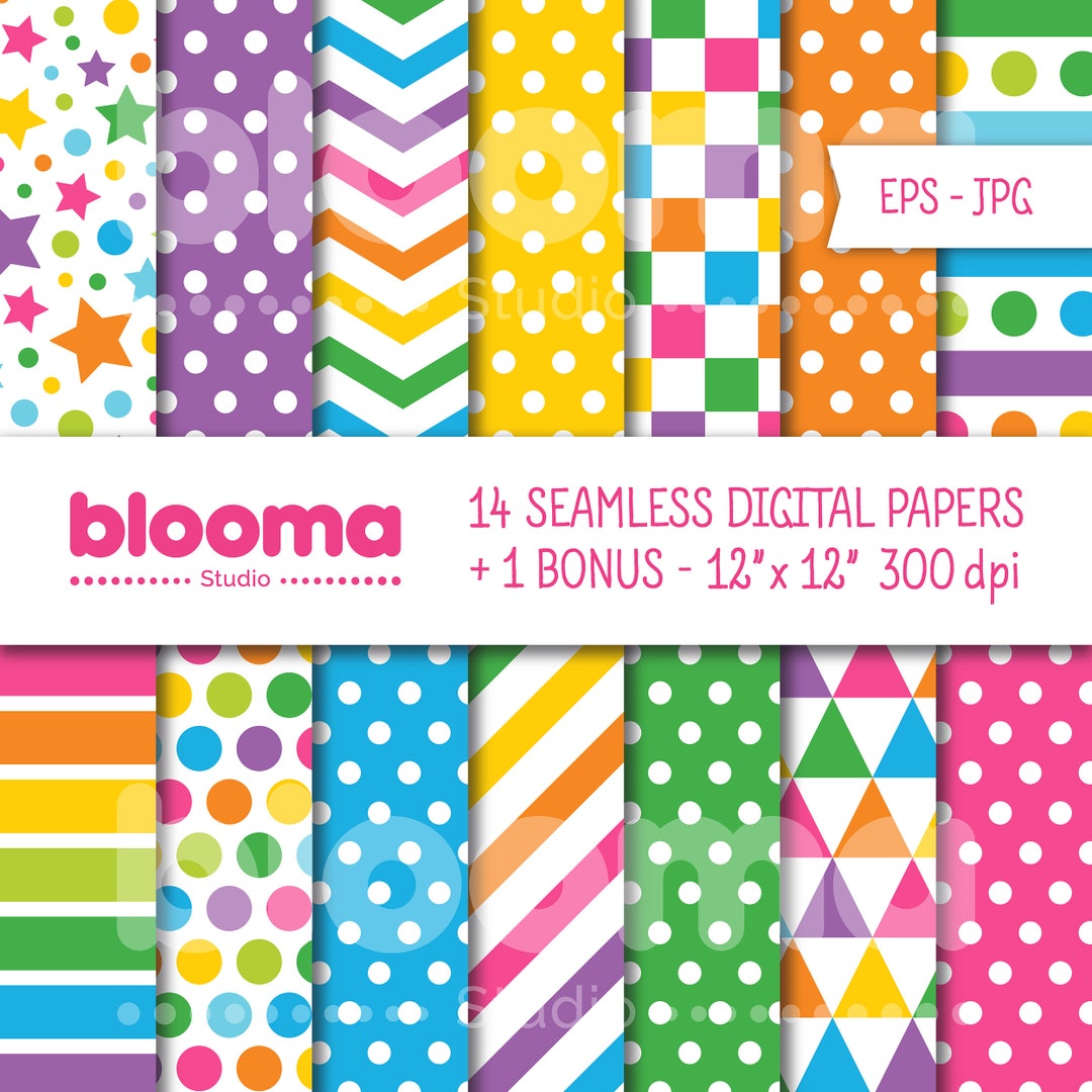 Rainbow Digital Paper Pack, Rainbow Seamless File, Rainbow Pattern ...