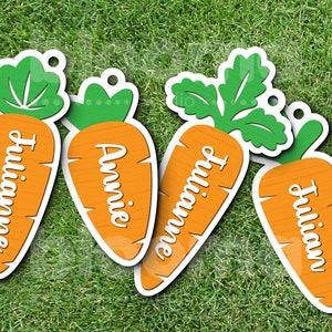 Carrot Basket Tag Svg, Carrot Tag Svg, Easter Name Tags Laser File ...