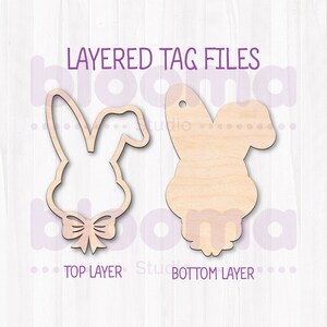 Bunny Tag Svg, Easter Name Tag Laser File, Basket Tag Svg, Boy and Girl ...