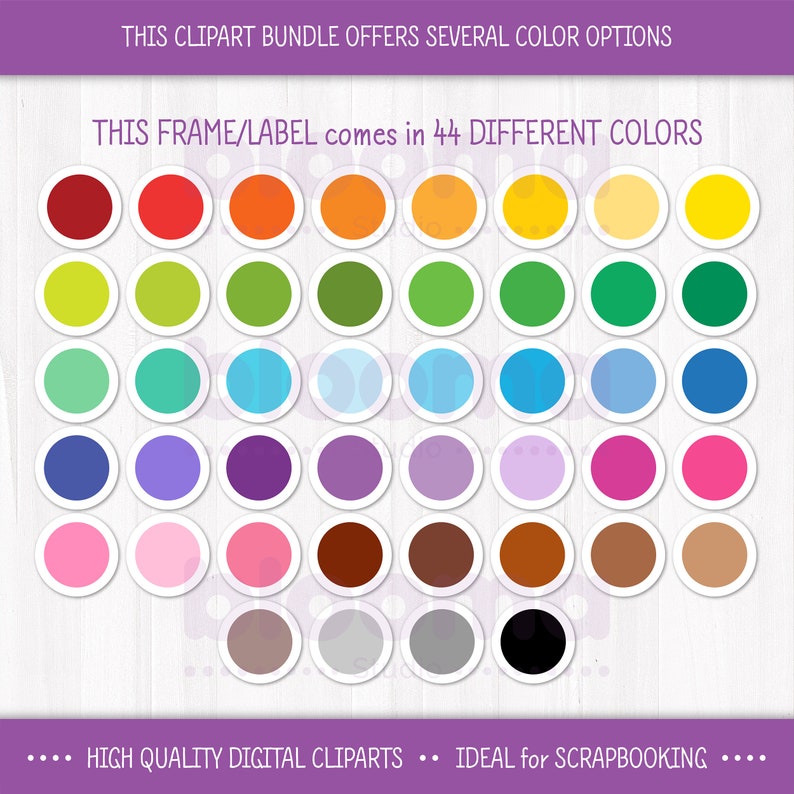44 Colors Frame Clipart Set Planner Frame PNG and JPG Files - Etsy