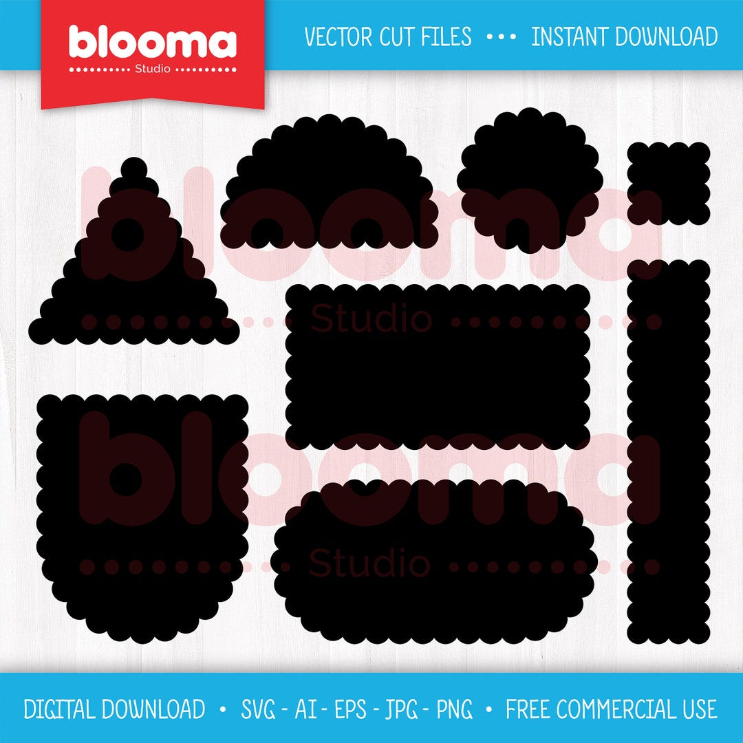 Scalloped Shape SVG, Scalloped Frame Svg, Scalloped Tags Svg, Circle ...