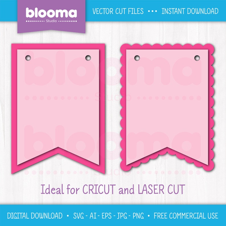 Bunting SVG Scallop Banner Svg Bunting Flag Clipart Pennant - Etsy