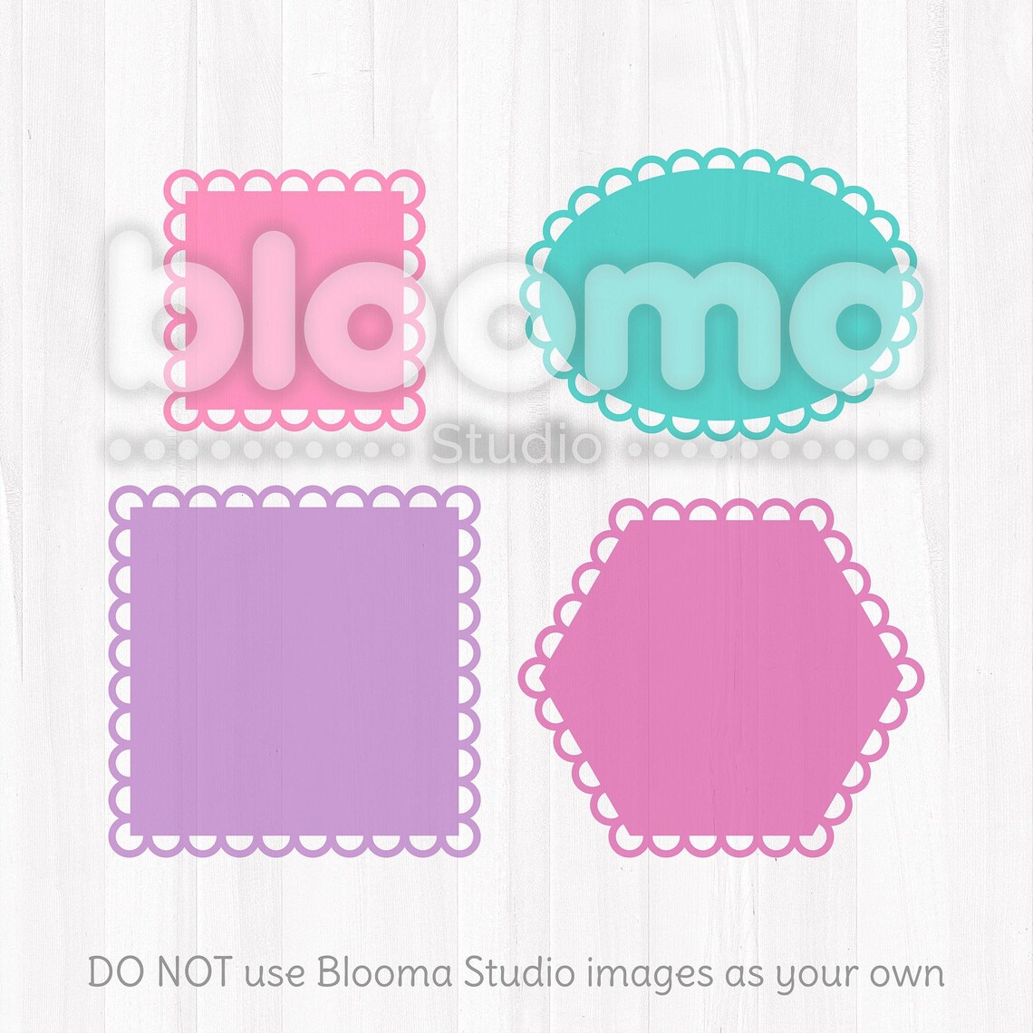 Scalloped Frames SVG Bundle, Tags and Labels, Digital Download, Vector ...